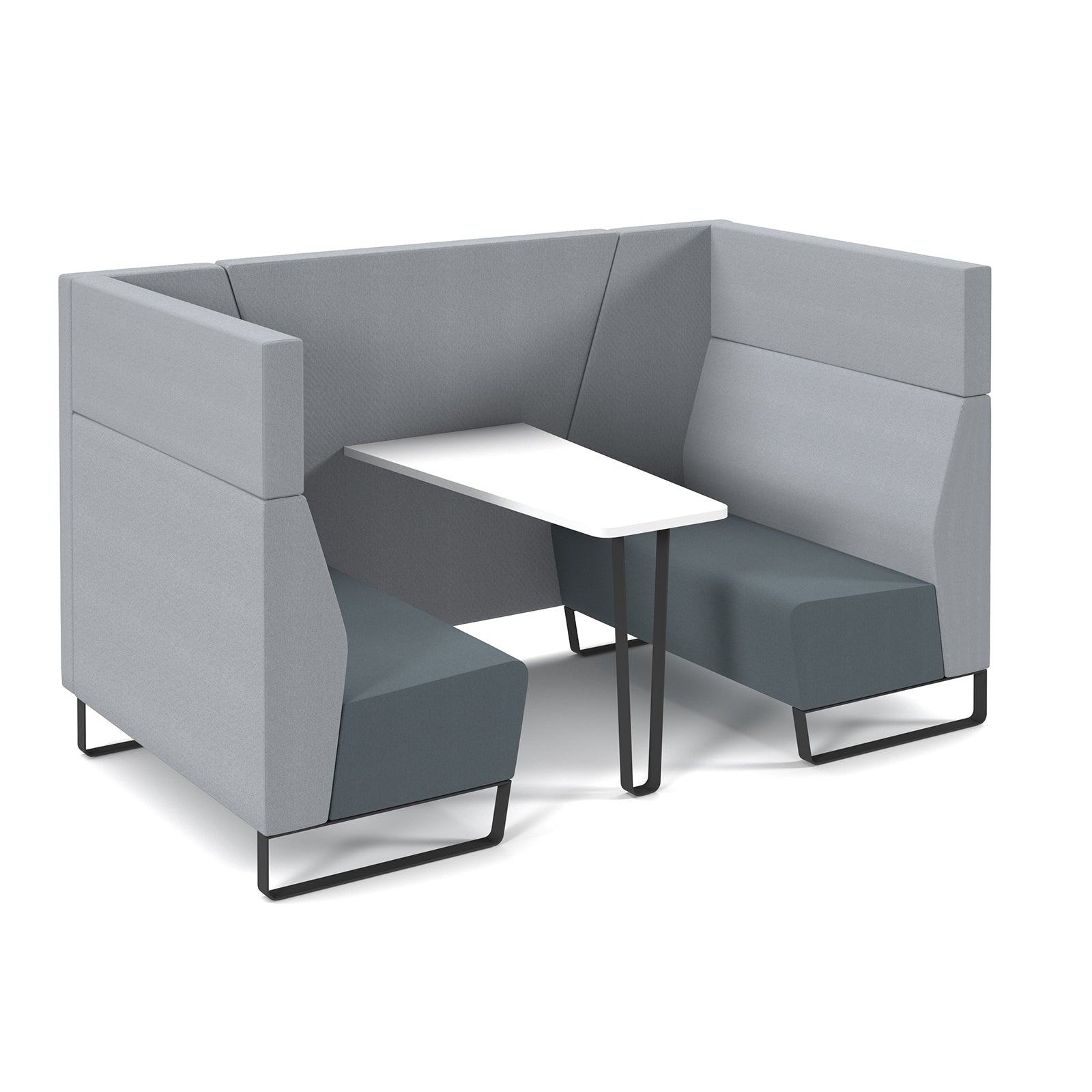 Encore² Open High Back 4 Person Meeting Booth With Table & Sled Frame ...